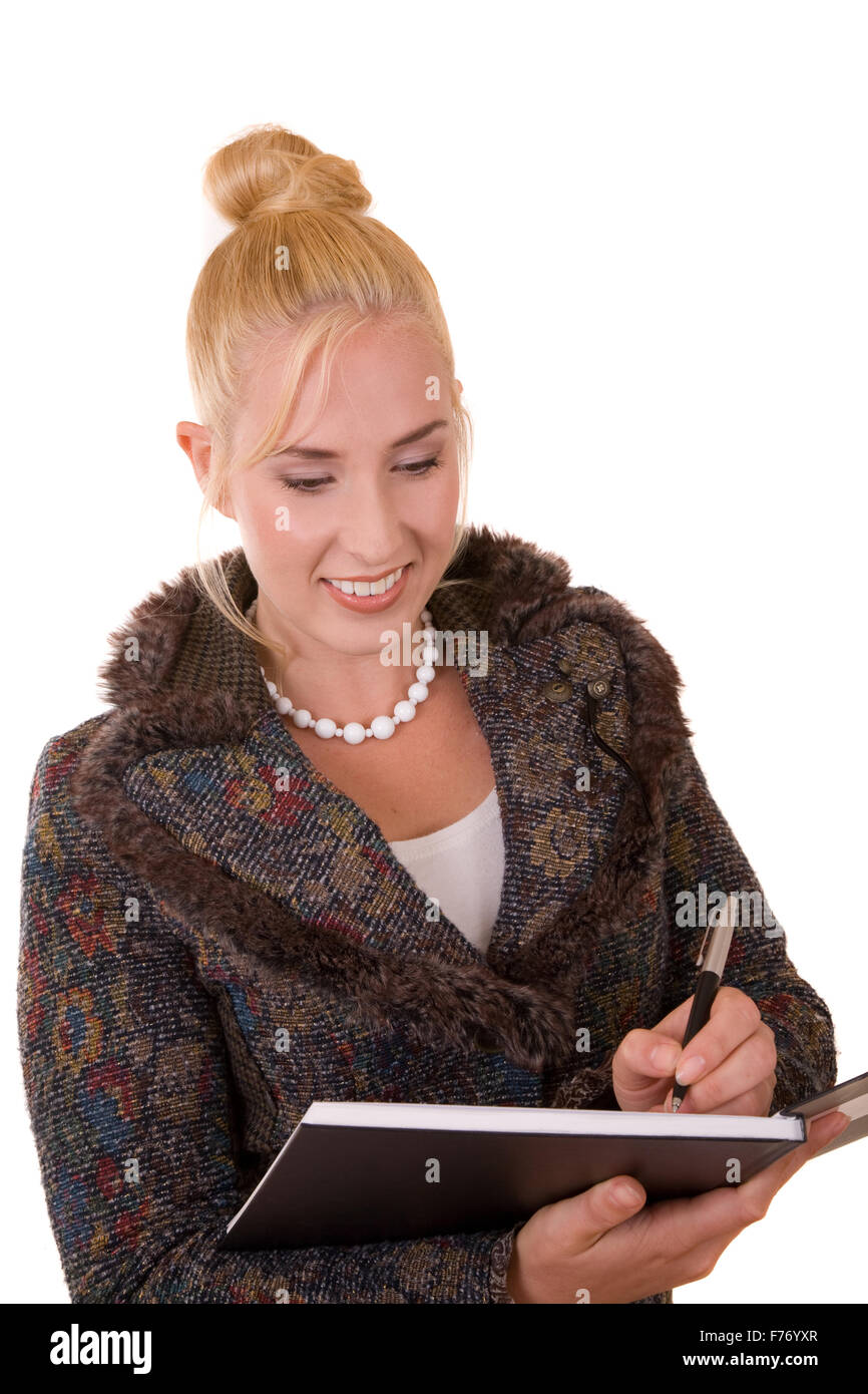 Attractive blond businesswoman writing hi-res stock photography and ...