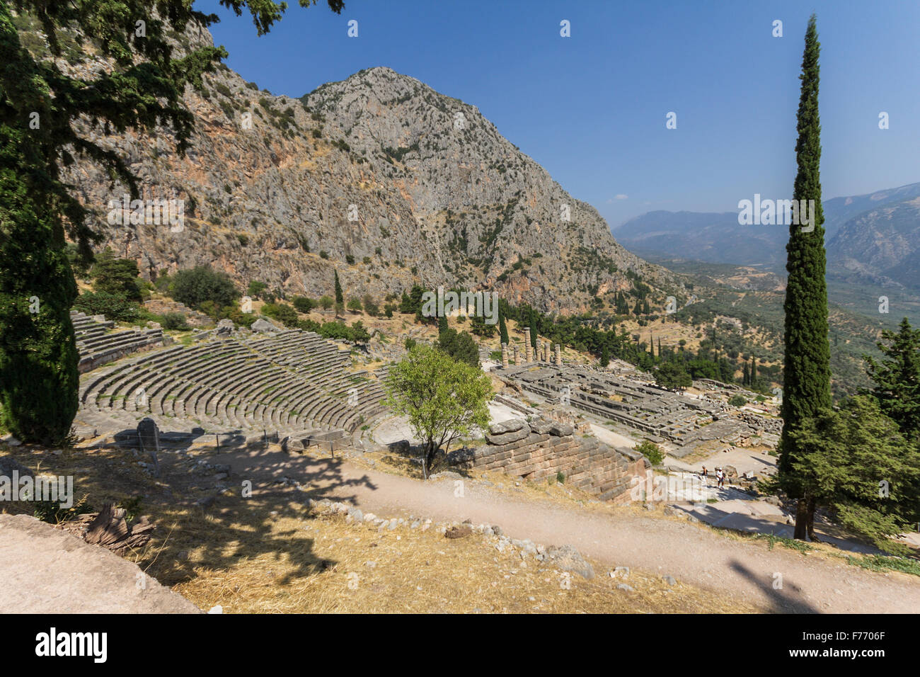 Landscape overview at Delphi in Greece Stock Photo - Alamy