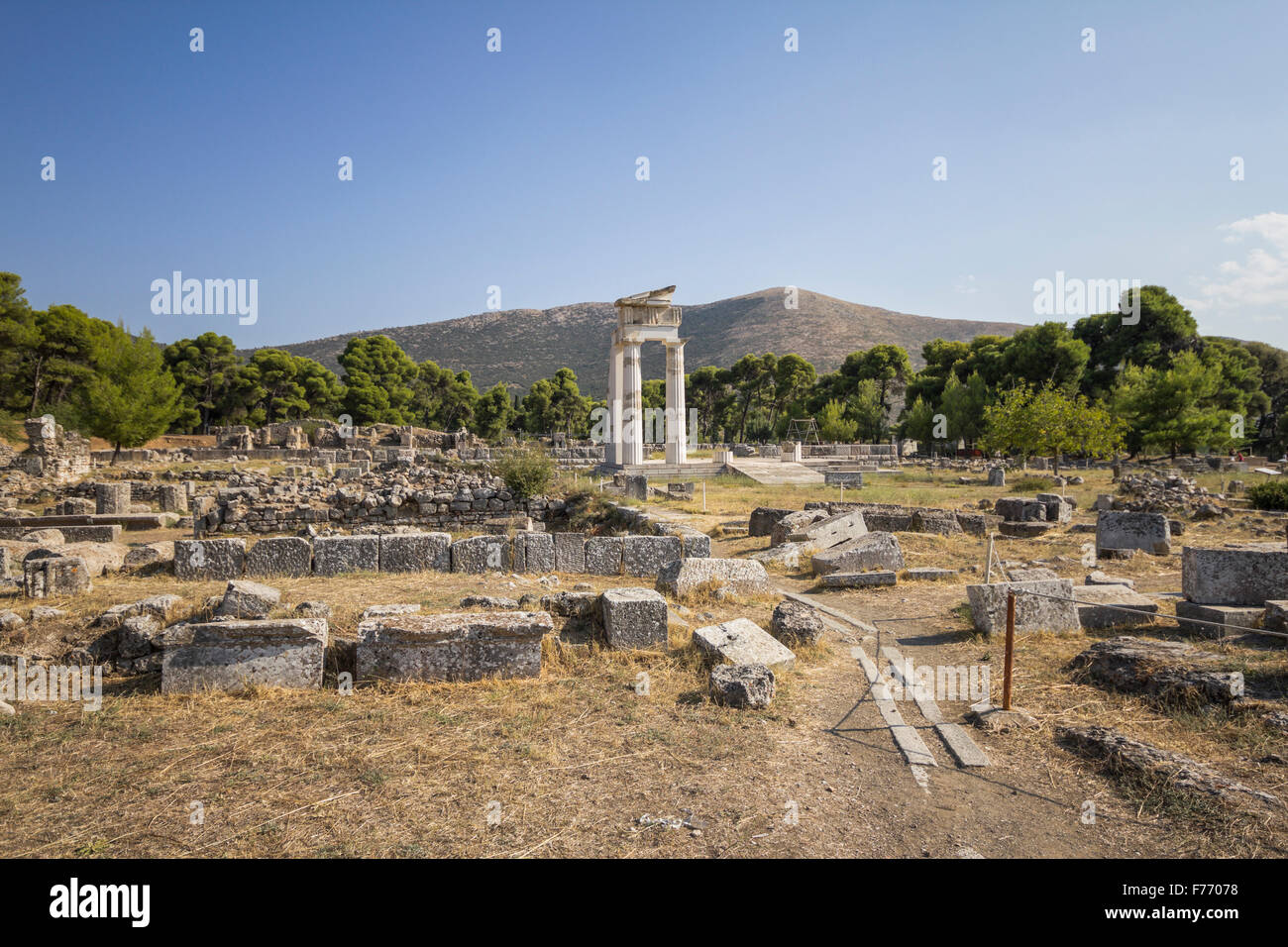 Ancient temples at Epidaurus, Greece Stock Photo - Alamy