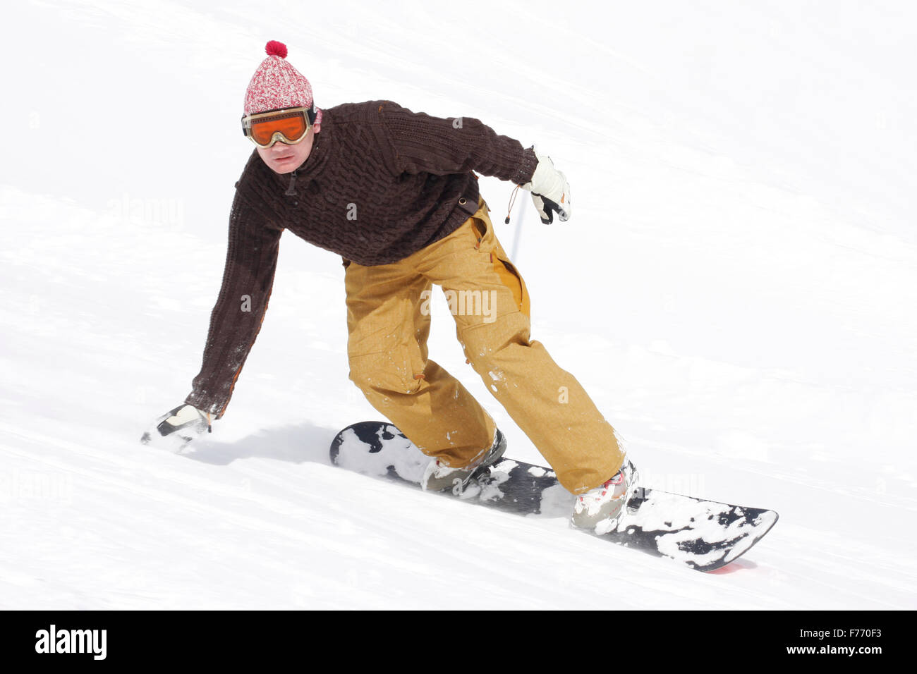 Snowboarding slope Cut Out Stock Images & Pictures - Alamy