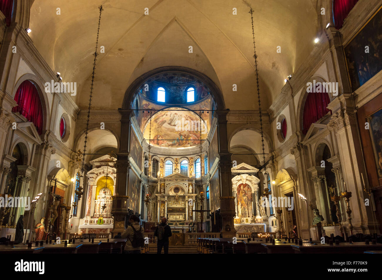 Chiesa di San Rocco church in Venice, Italy. ceiling art interior high ...