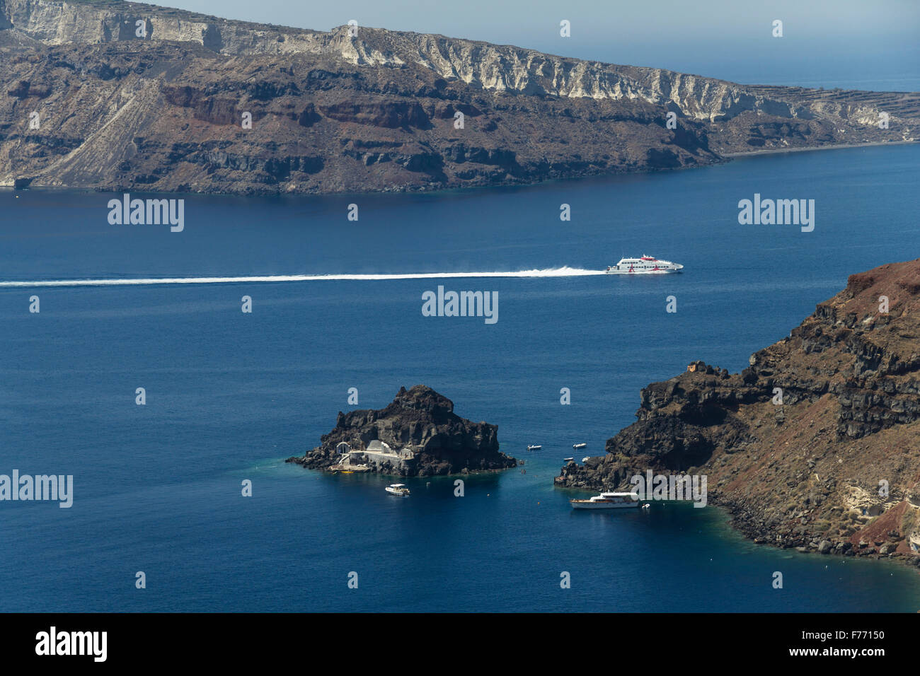 View on the cycladic sea from Santorini Stock Photo - Alamy