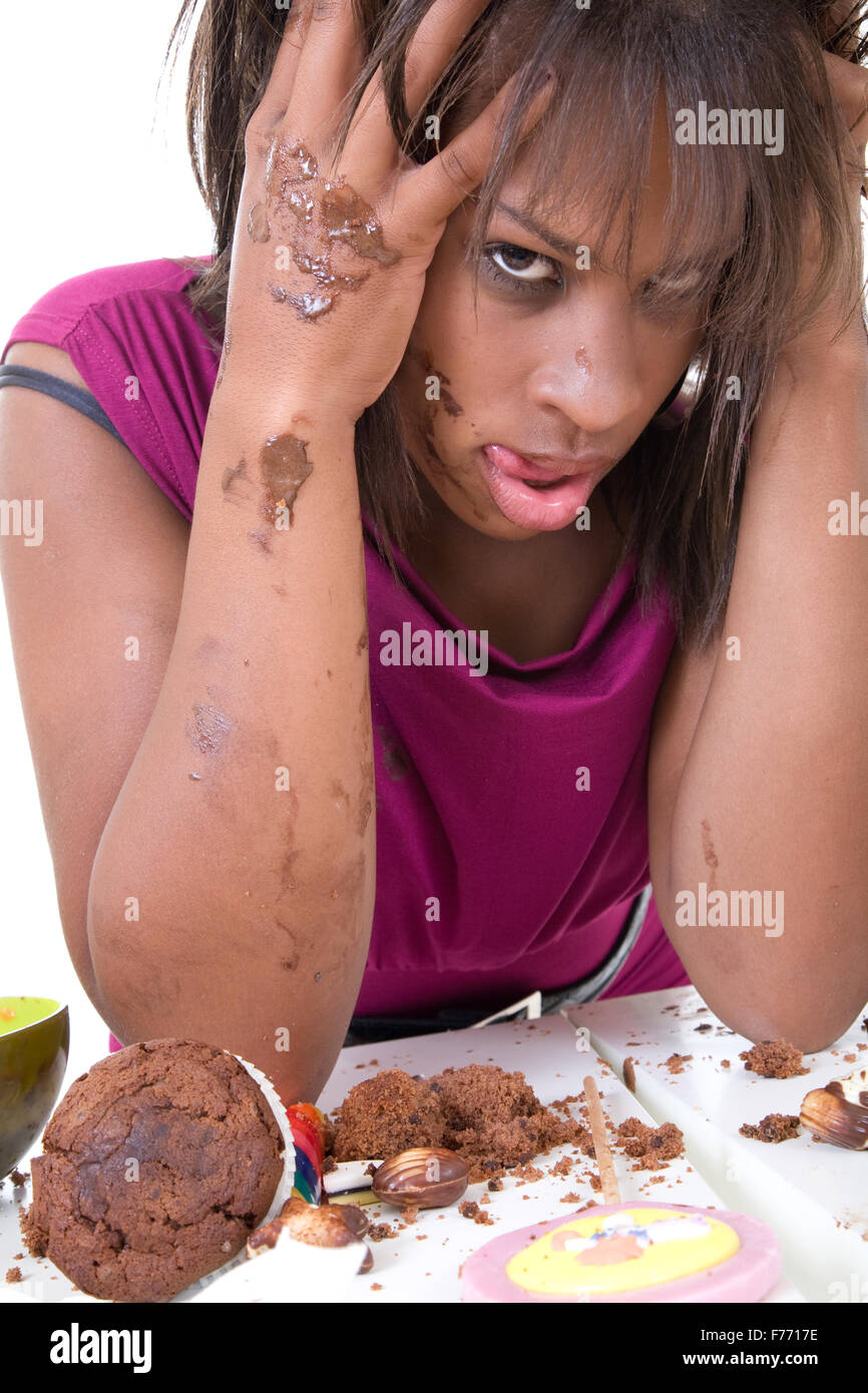 Woman eating cake ill hi-res stock photography and images - Alamy