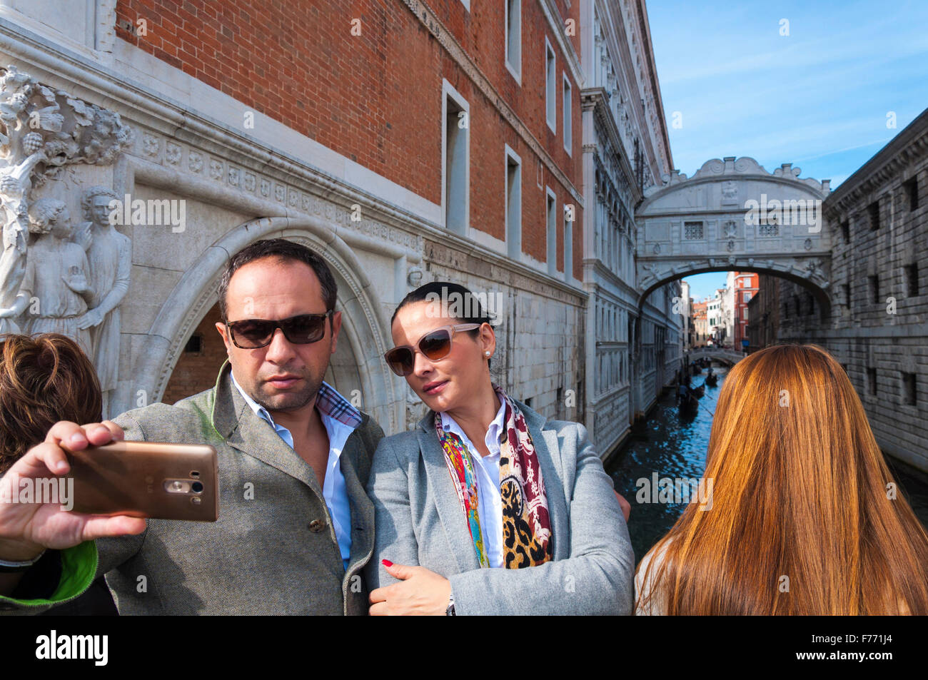 Tourists take a selfie photograph in Venice, Italy Stock Photo - Alamy