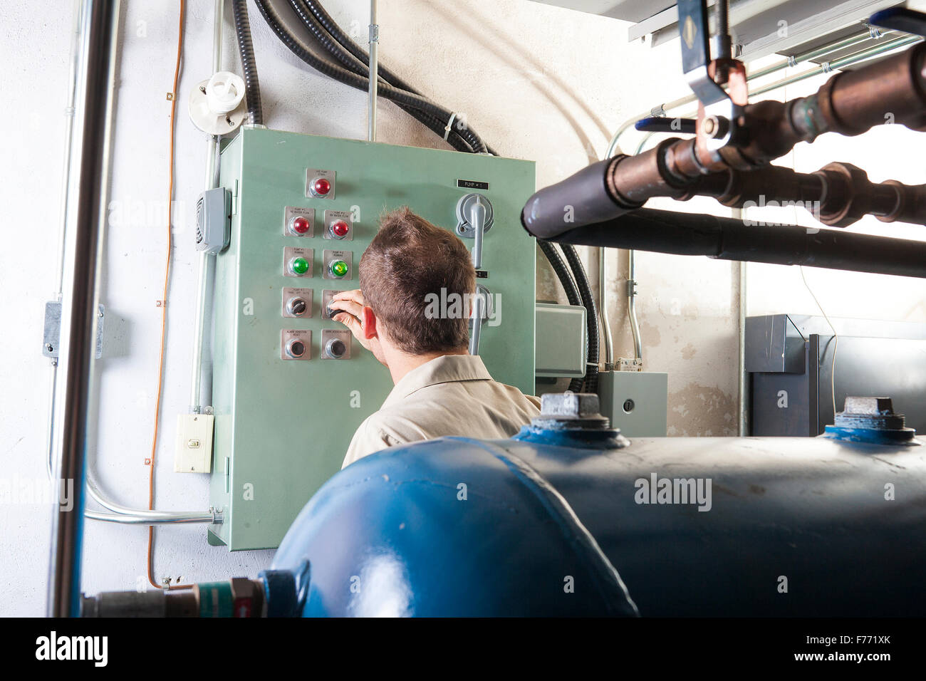 Repair air conditioner color hi-res stock photography and images - Alamy