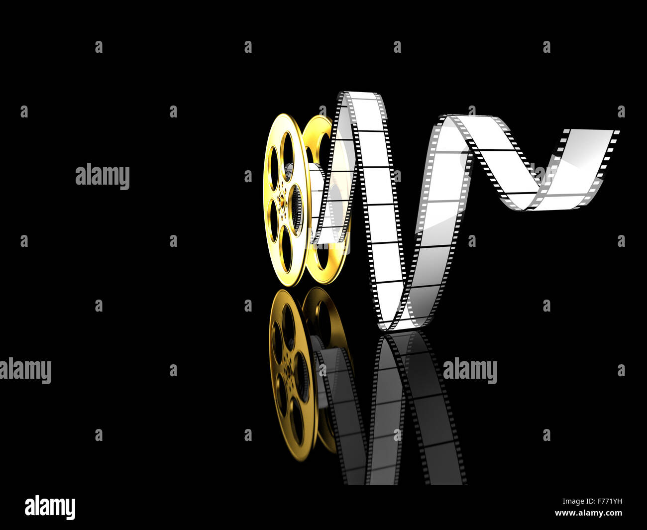 film movie roll cinema strip 3d render illustration background footage ...