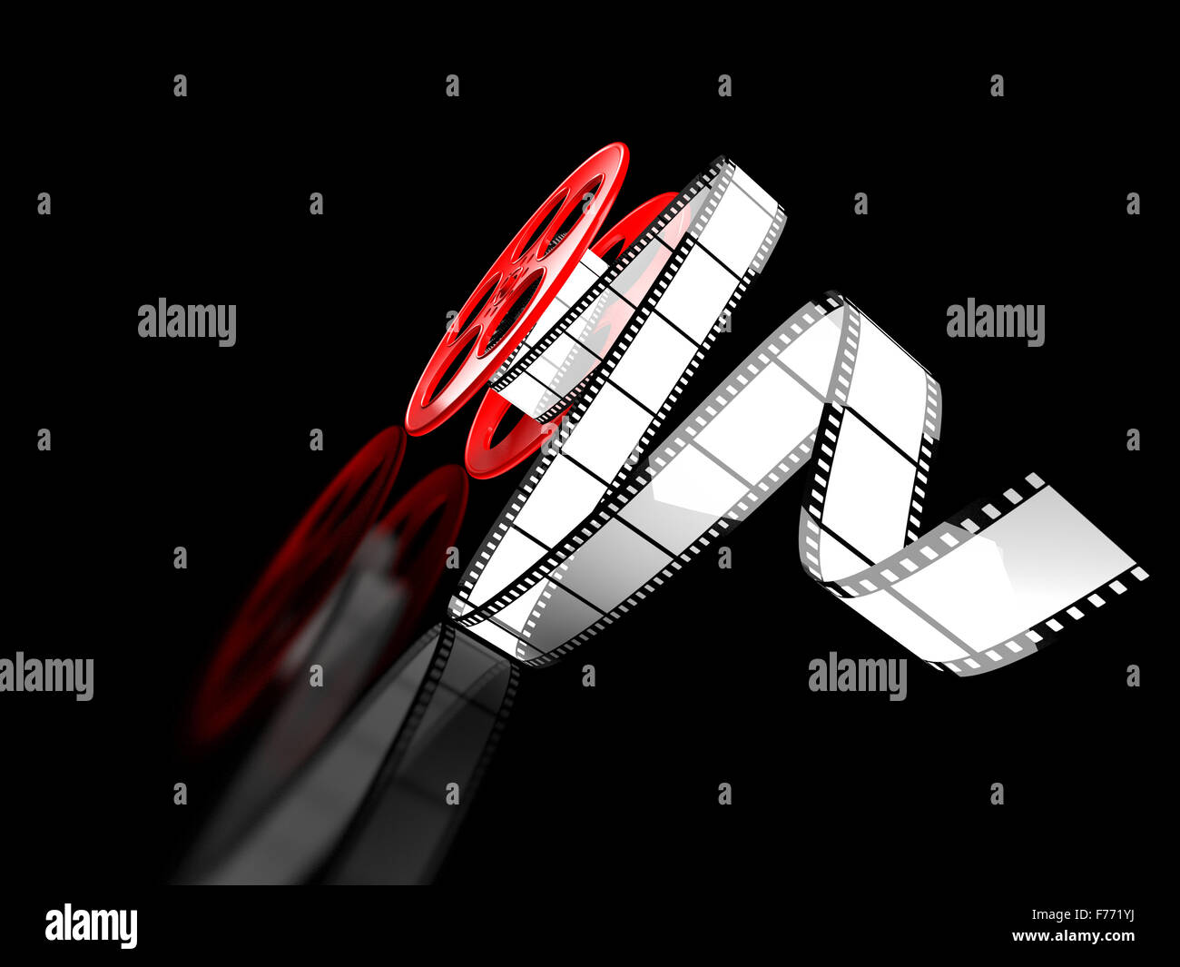 film movie roll cinema strip 3d render illustration background footage ...