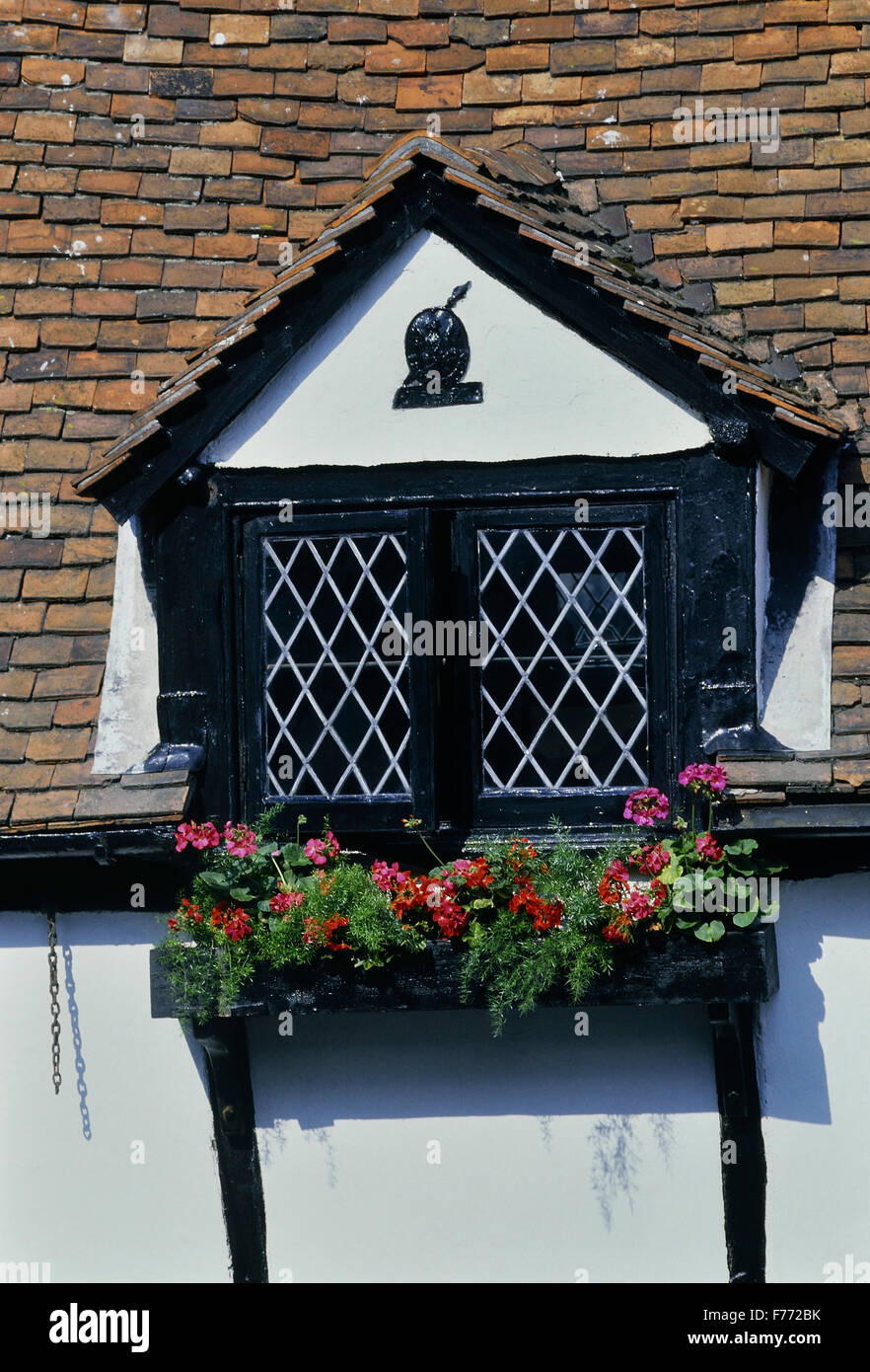 Window at Shovells half timbered medieval house. All Saints Street. Old ...