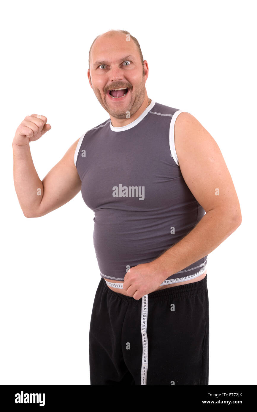 Happy overweight man Stock Photo - Alamy