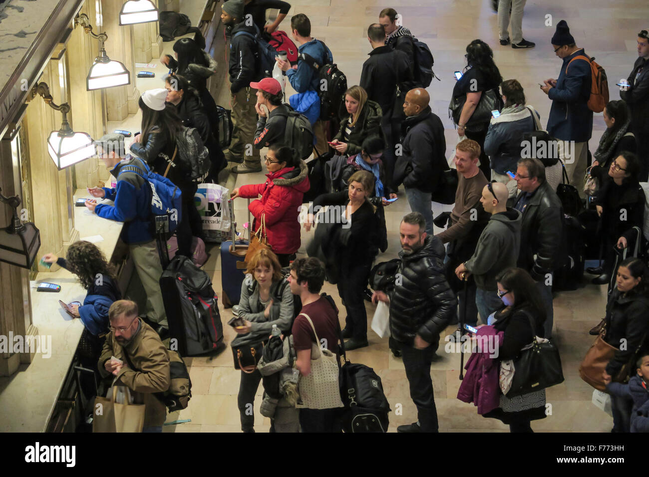Ticket Windows at Rush Hour Crowd, Main Concourse, Grand Central ...