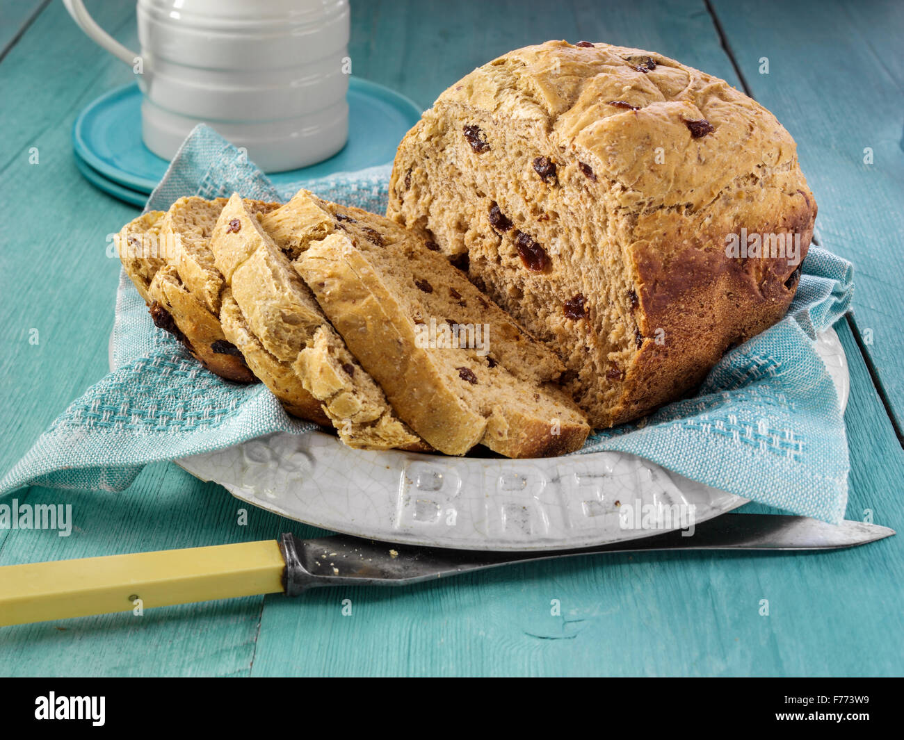 Raisin bread loaf Stock Photo - Alamy