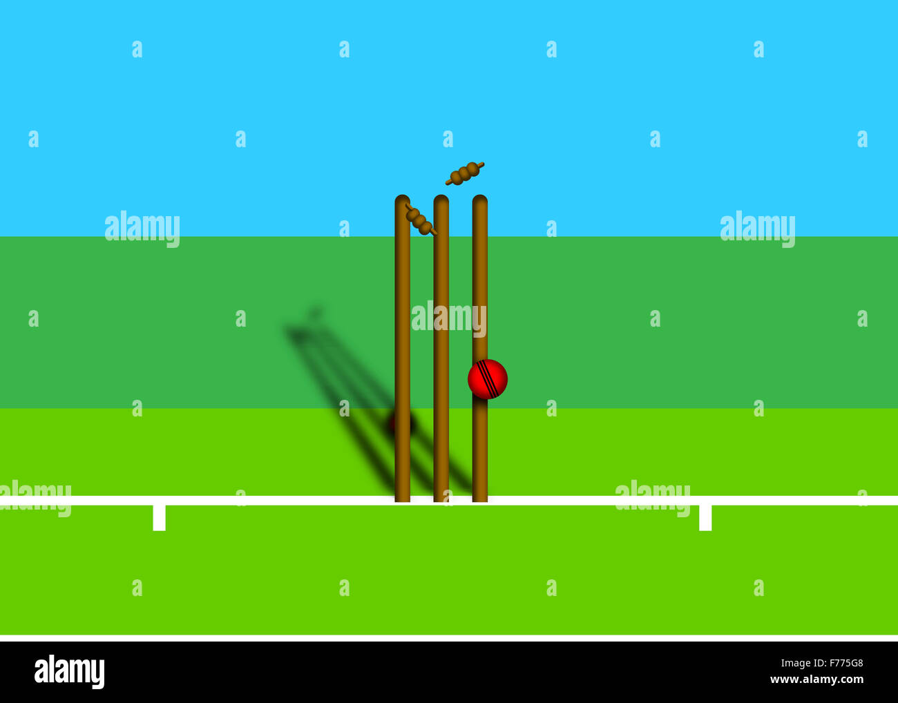 Cricket stumps illustration hi-res stock photography and images - Alamy