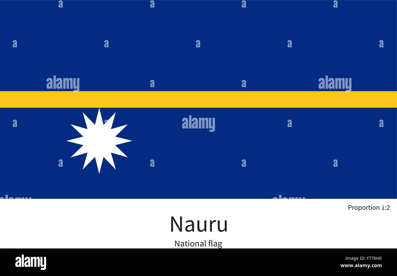 National flag of Nauru with correct proportions, element, colors Stock ...