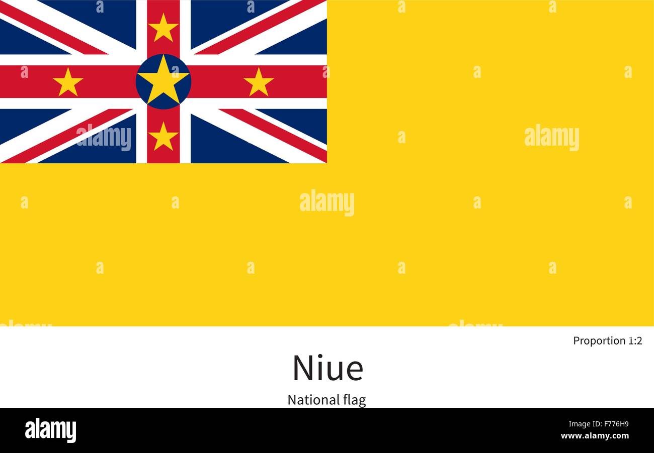 National flag of Niue with correct proportions, element, colors Stock ...