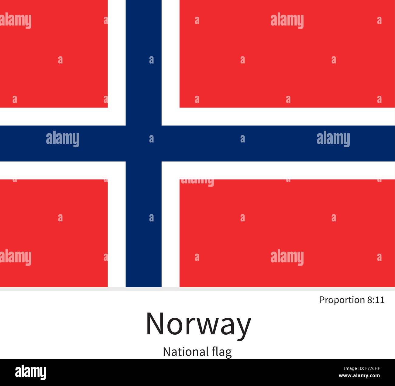 National flag of Norway with correct proportions, element, colors Stock ...