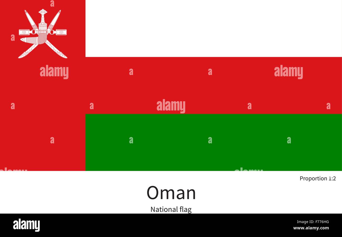 National flag of Oman with correct proportions, element, colors Stock ...
