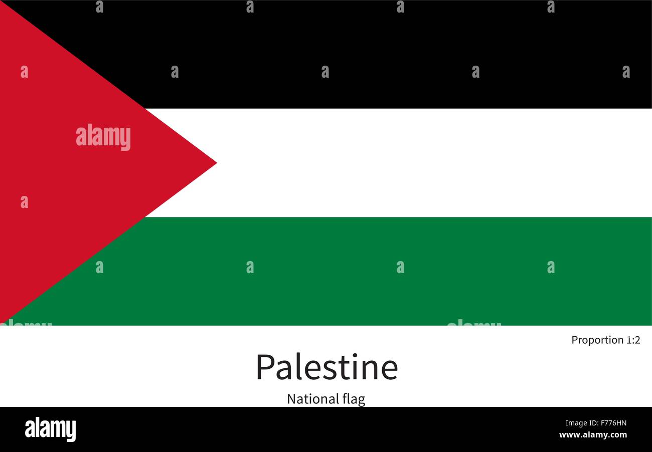 National flag of Palestine with correct proportions, element, colors ...