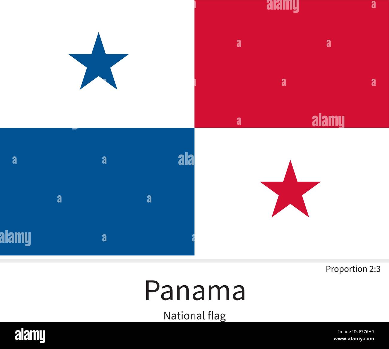 National flag of Panama with correct proportions, element, colors Stock ...