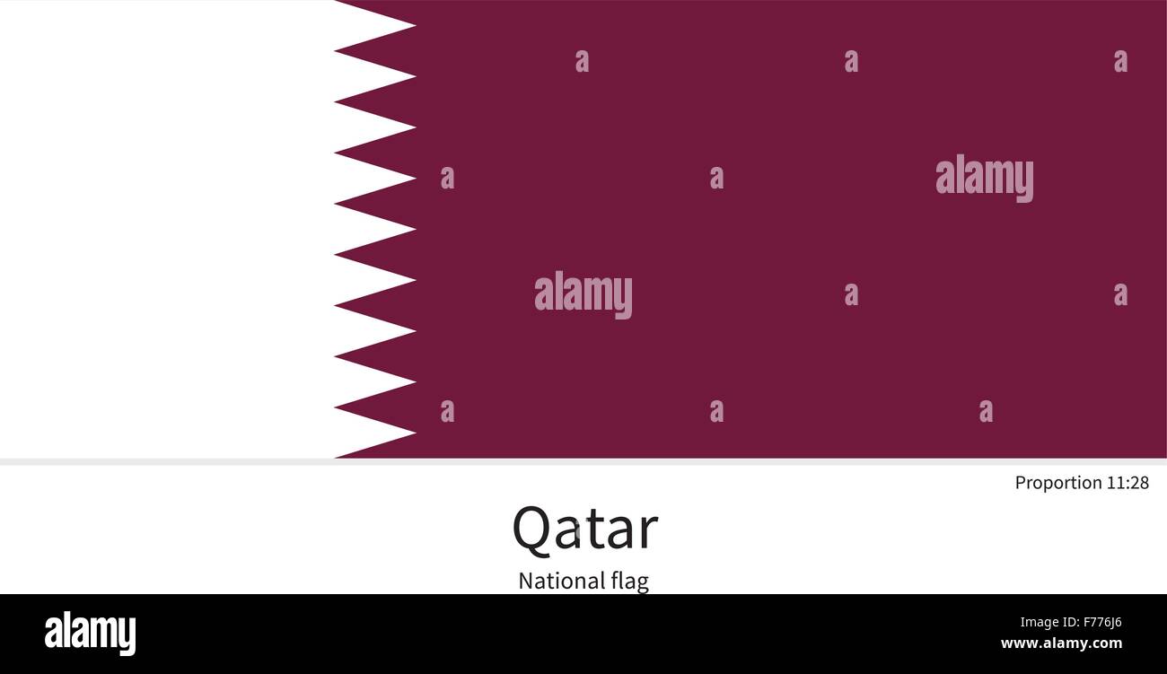 National flag of Qatar with correct proportions, element, colors Stock ...