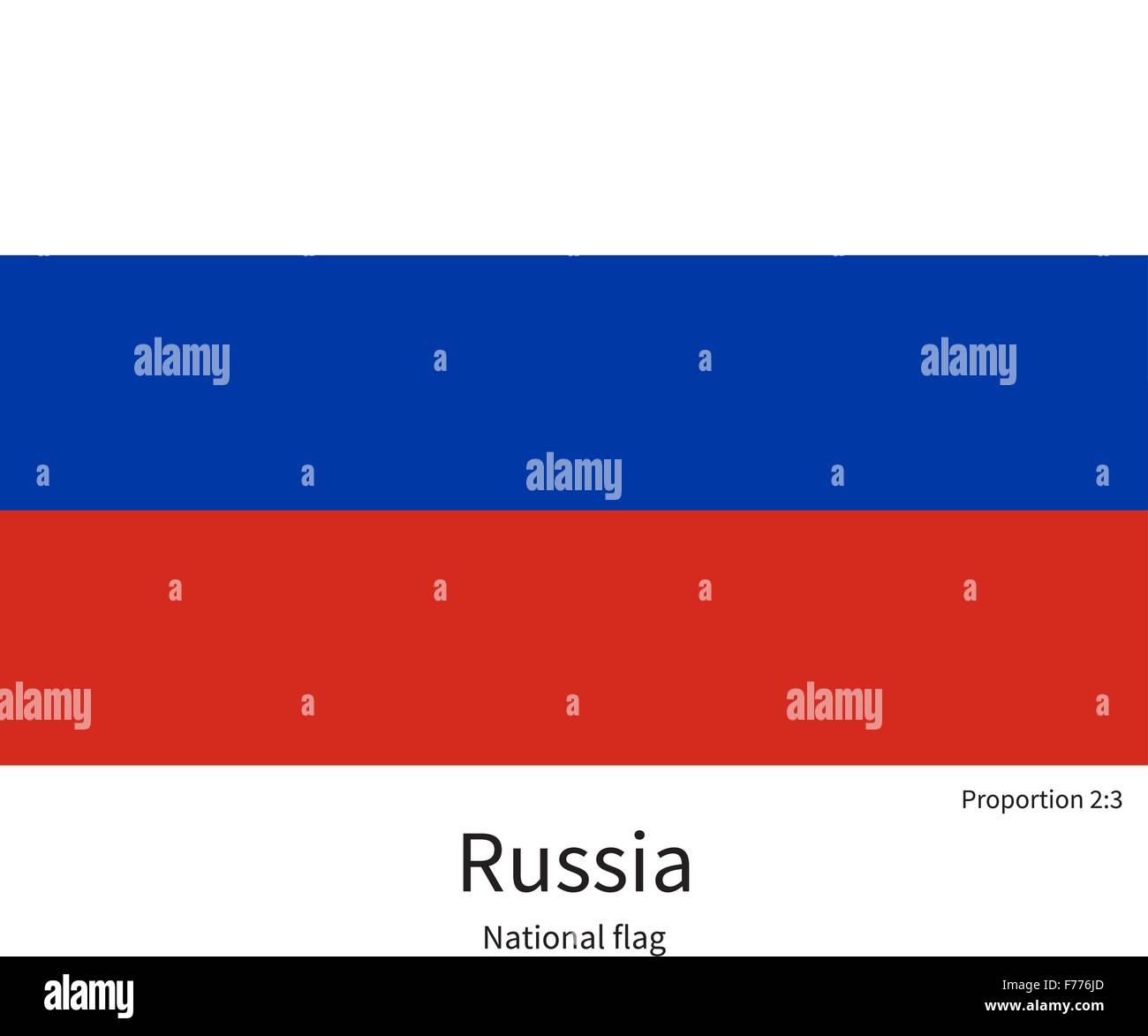 National flag of Russia with correct proportions, element, colors Stock ...