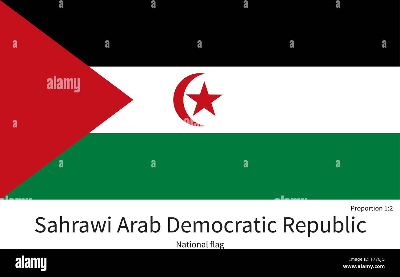 National flag of Sahrawi Arab Democratic Republic with correct ...