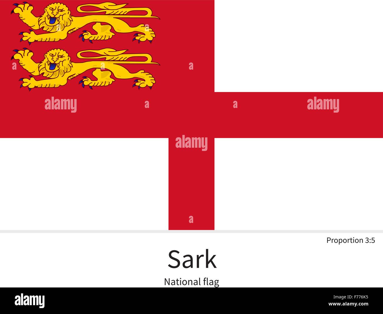 National flag of Sark with correct proportions, element, colors Stock ...