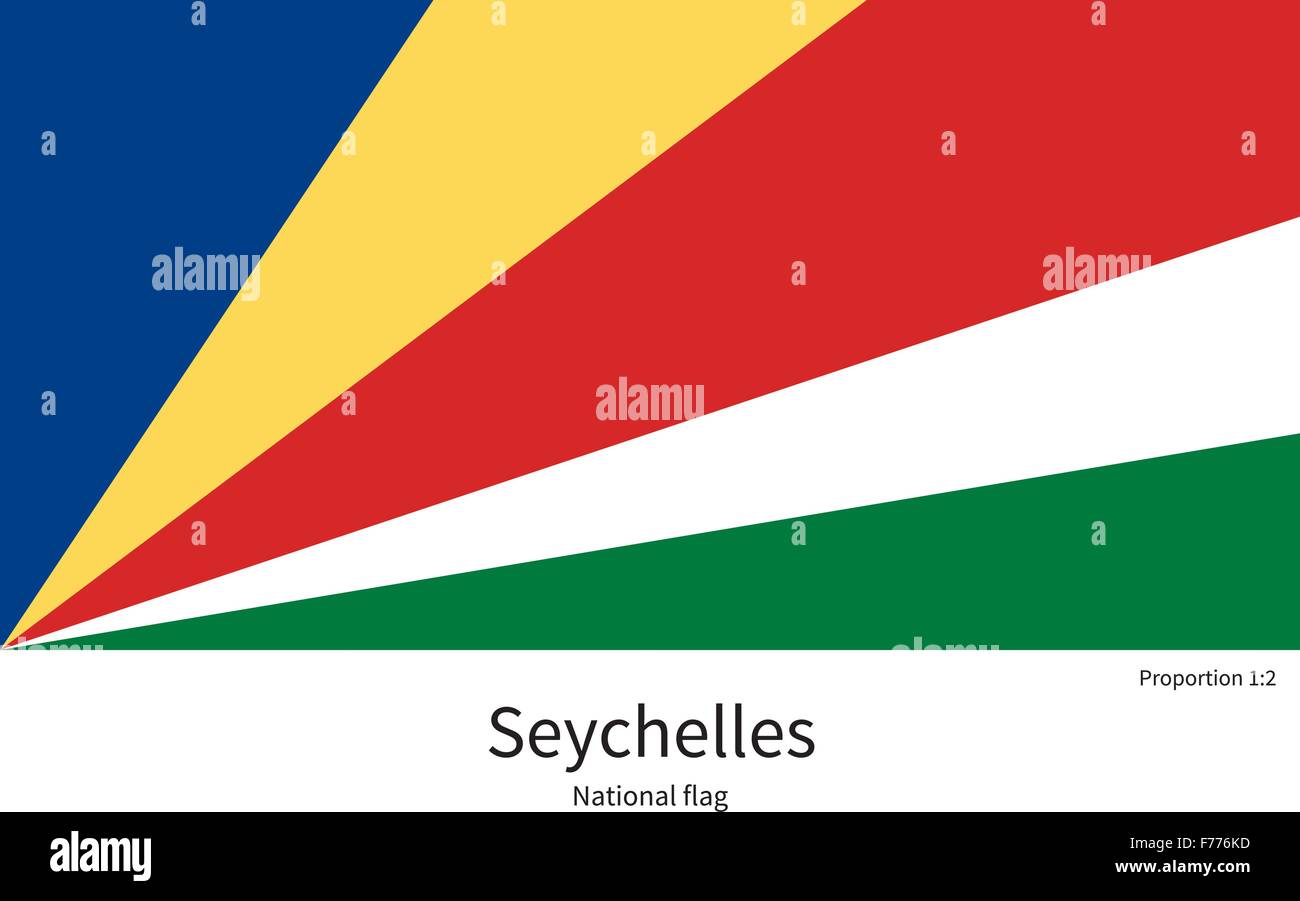 National flag of Seychelles with correct proportions, element, colors ...