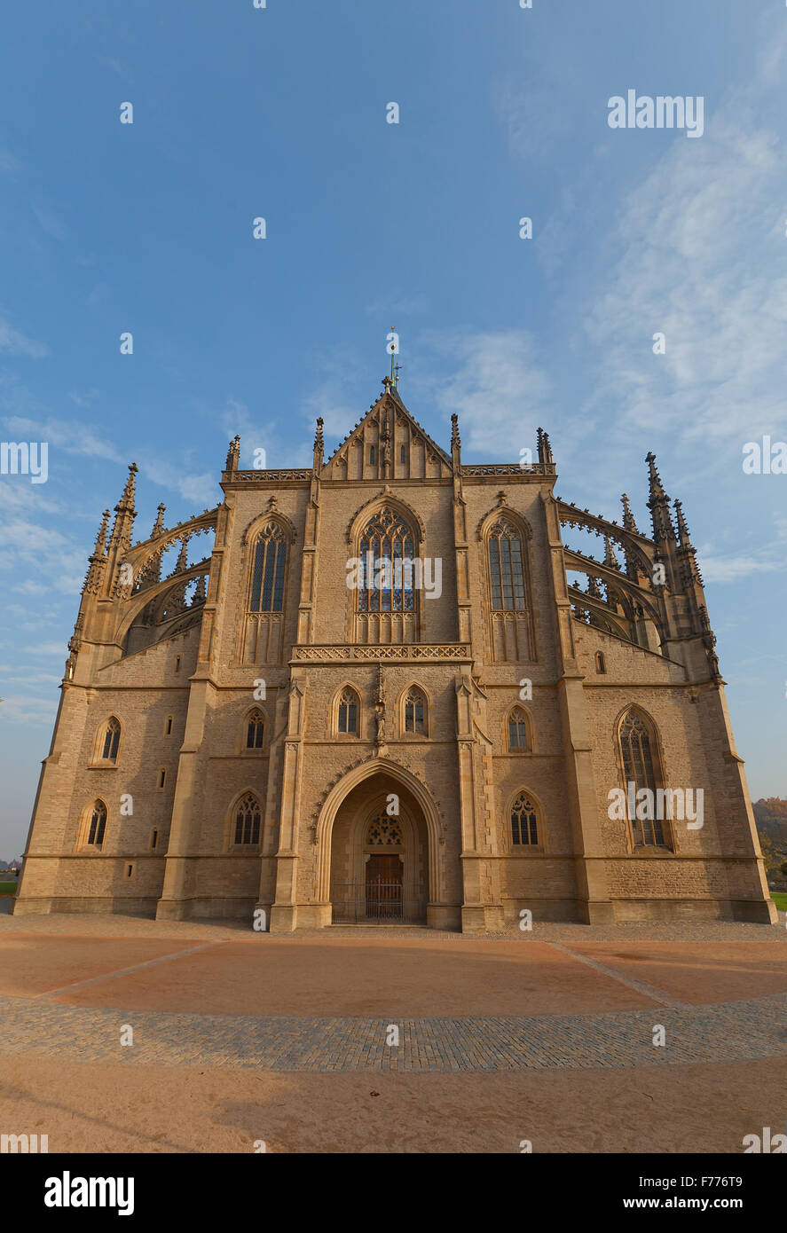 Front view of the Cathedral of Saint Barbara (circa XIV c.) in Kutna ...