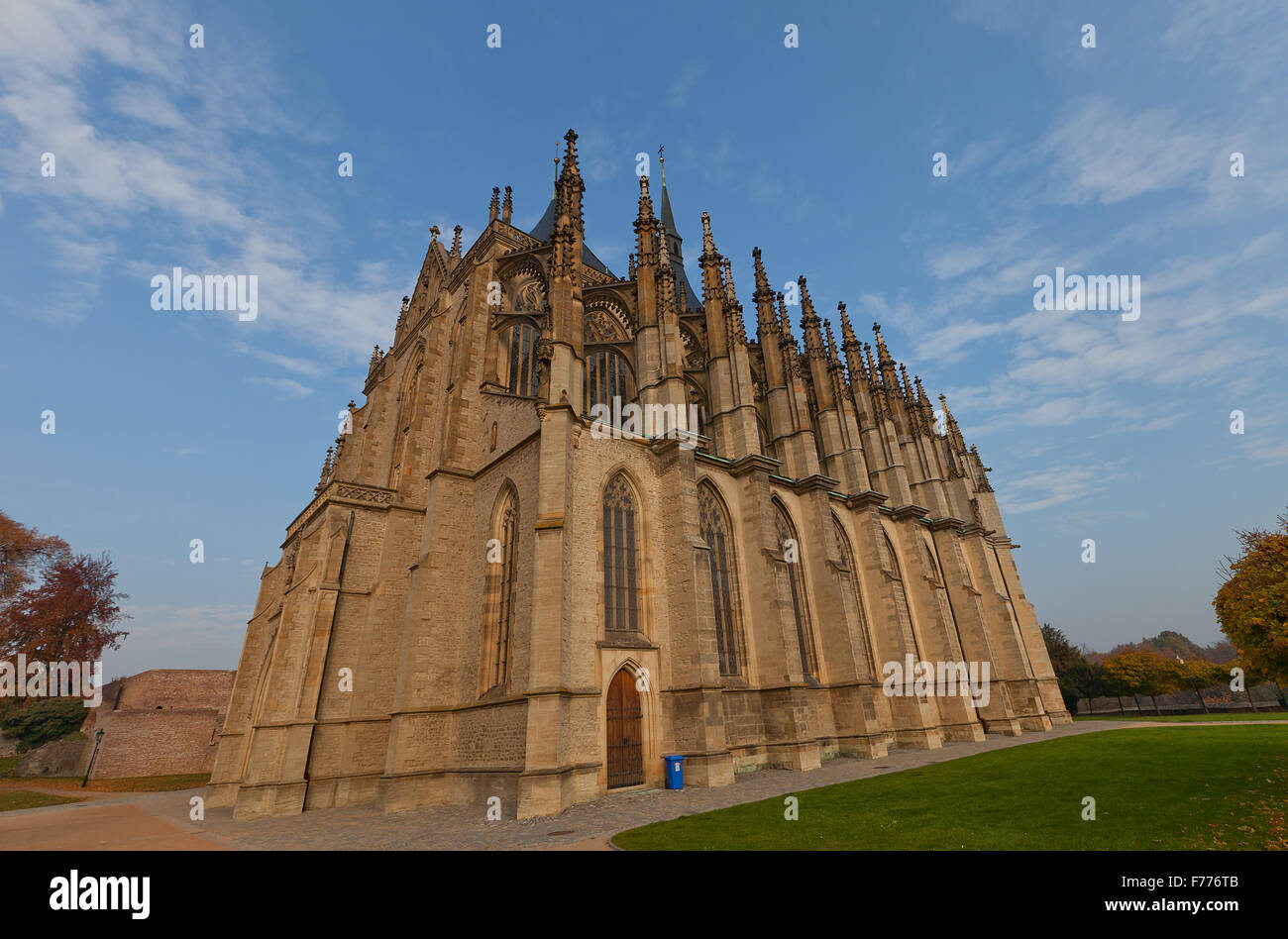 Side view of the Cathedral of Saint Barbara (circa XIV c.) in Kutna ...