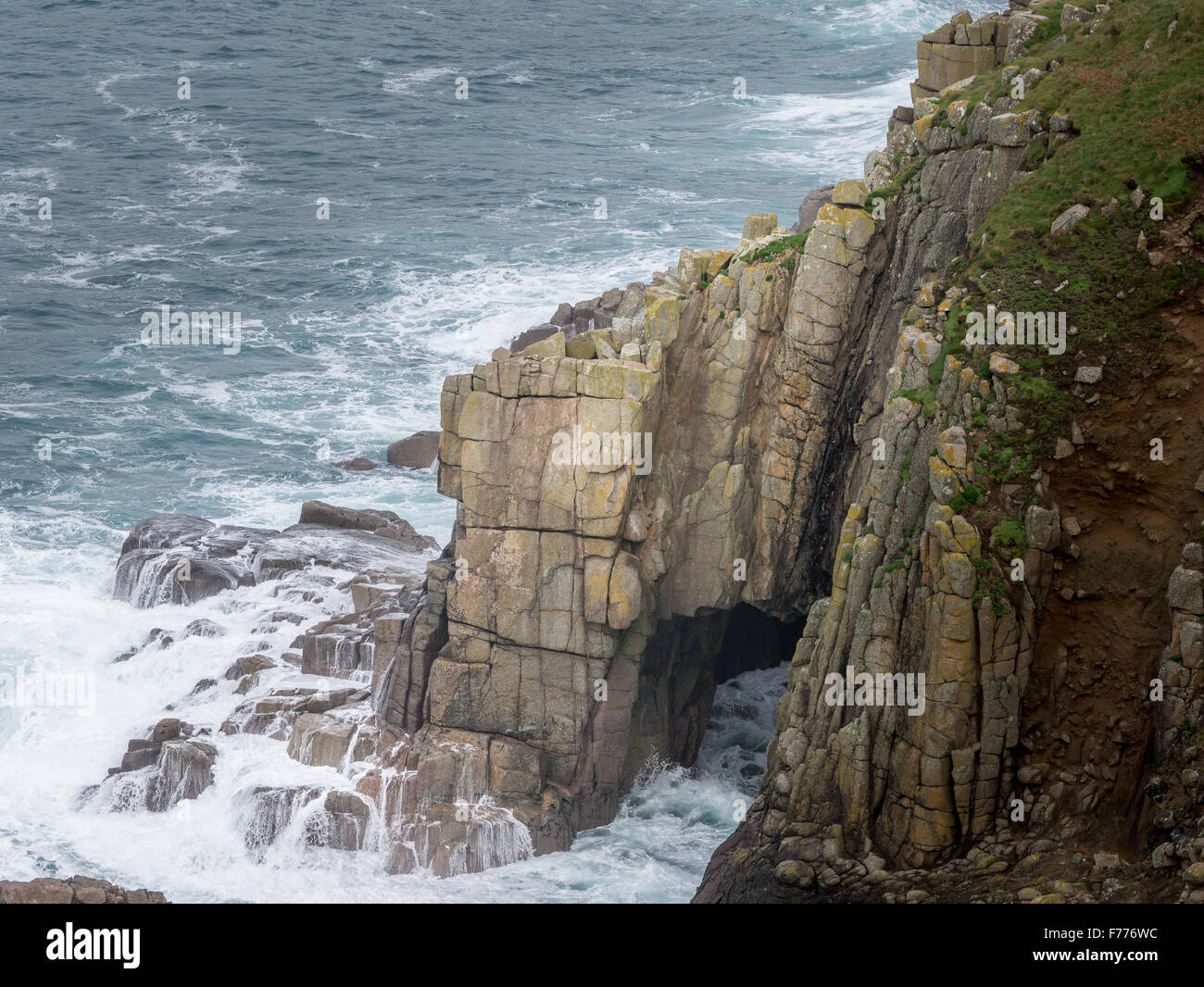 Cliffs at Land's End, the most westerly point on mainland England ...