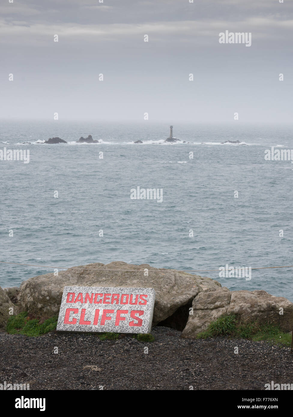 Cliffs at Land's End, the most westerly point on mainland England ...