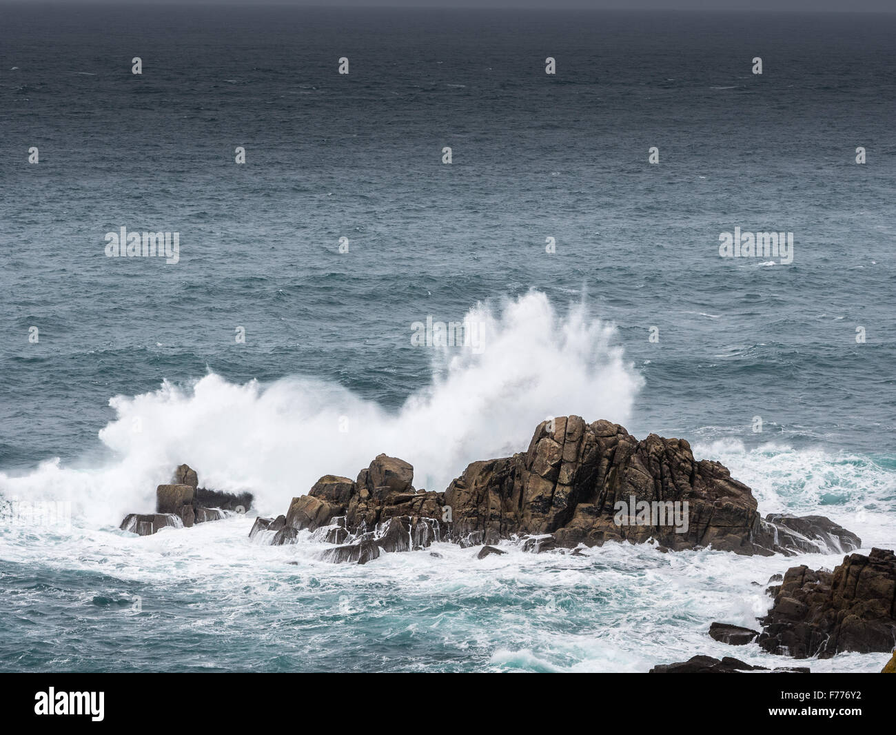 Cliffs at Land's End, the most westerly point on mainland England ...