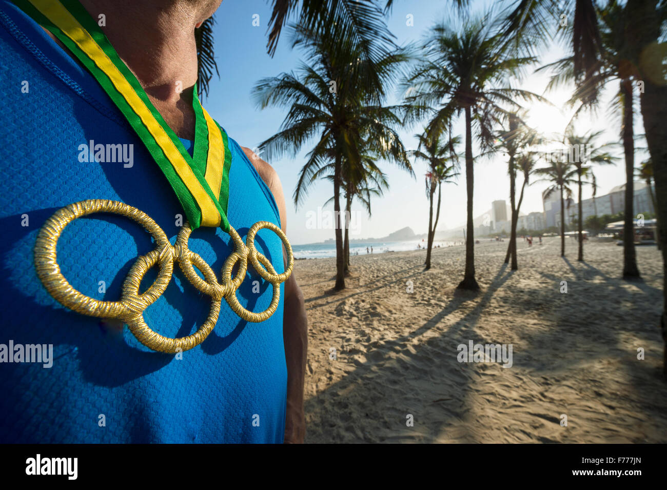 RIO DE JANEIRO, BRAZIL - OCTOBER 30, 2015: Athlete wearing Olympic ...