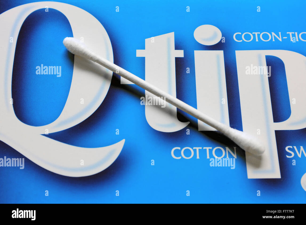 A cotton bud on top of a Q-tip packet Stock Photo - Alamy