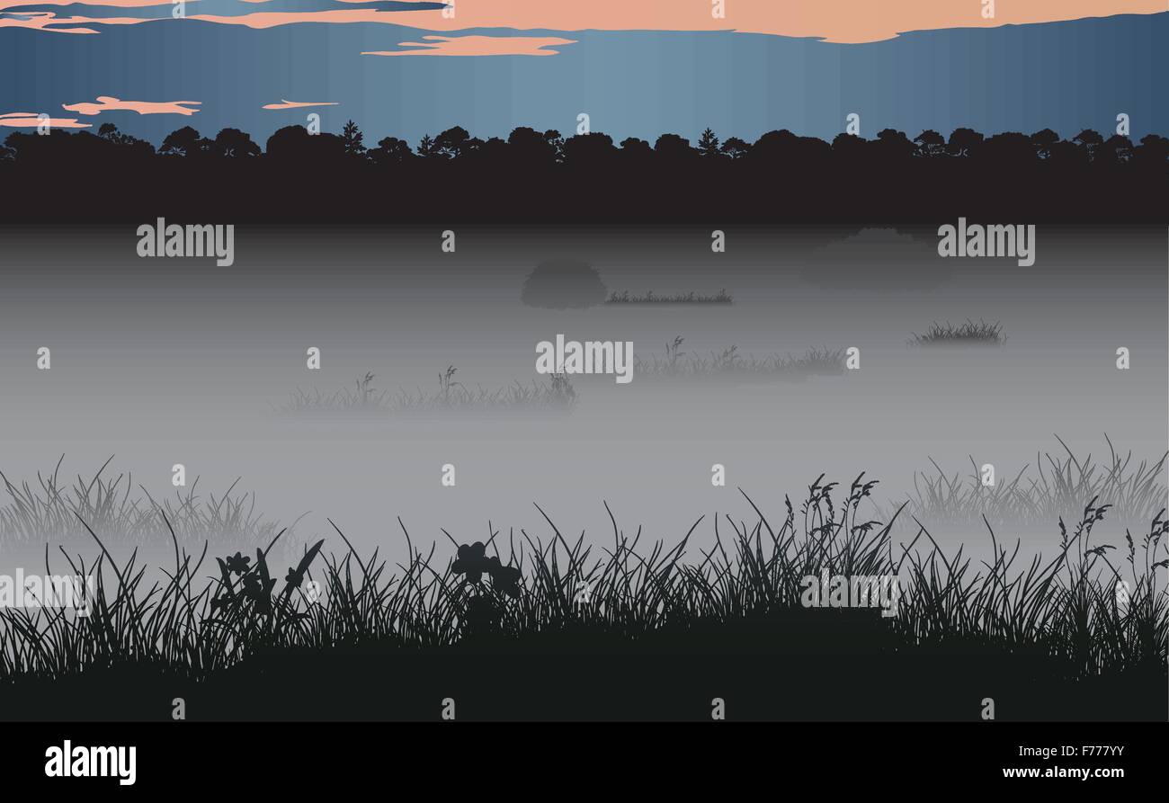 Mist misty fog foggy sky Stock Vector Images - Alamy