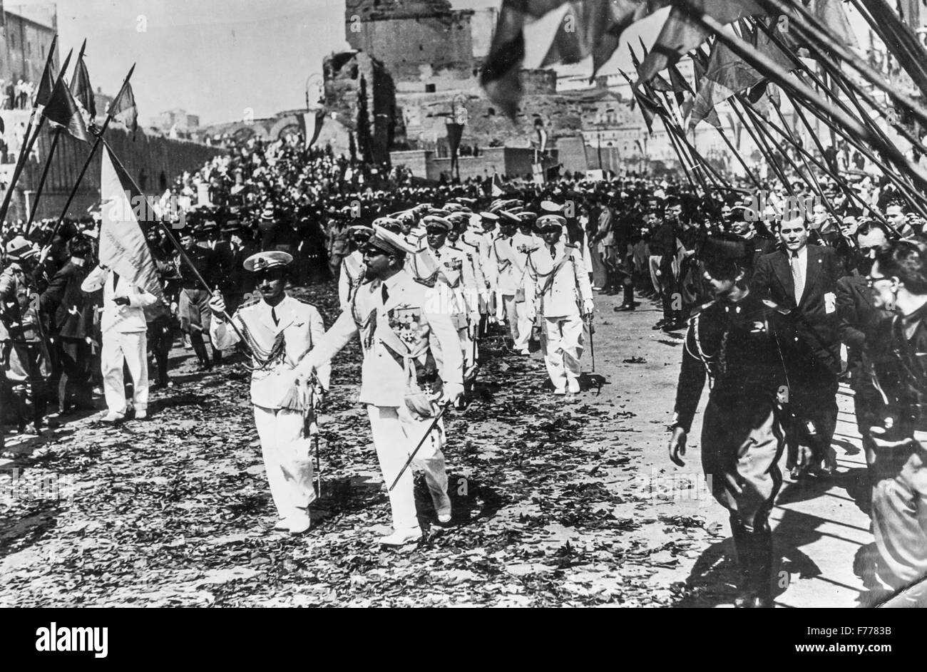 the triumph after the flight across the Atlantic by Italo Balbo to ...