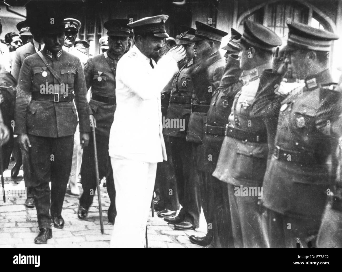Italo Balbo in Romania during a leg of the raid of the Mediterranean ...