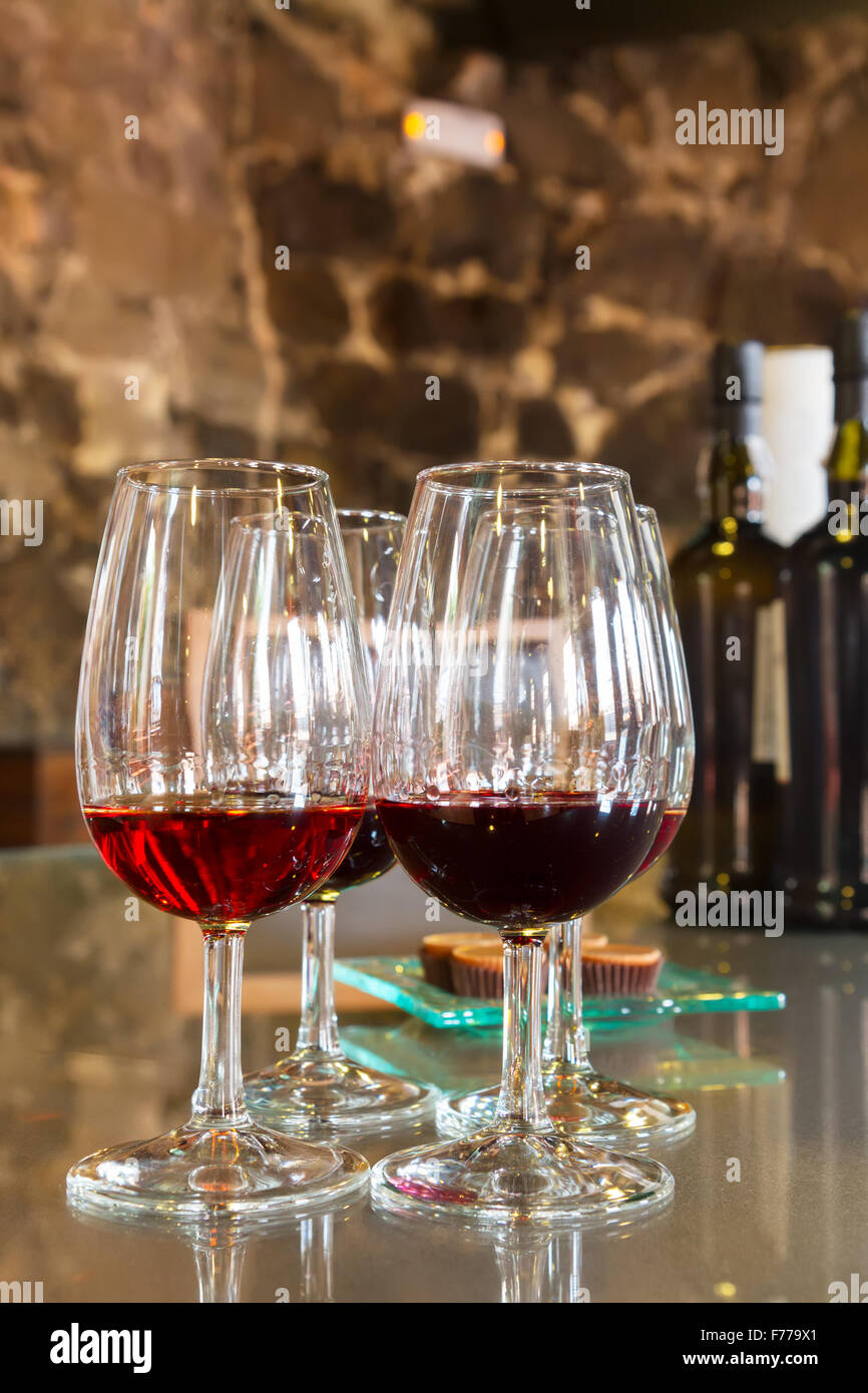 glasses of ruby port wine Stock Photo - Alamy