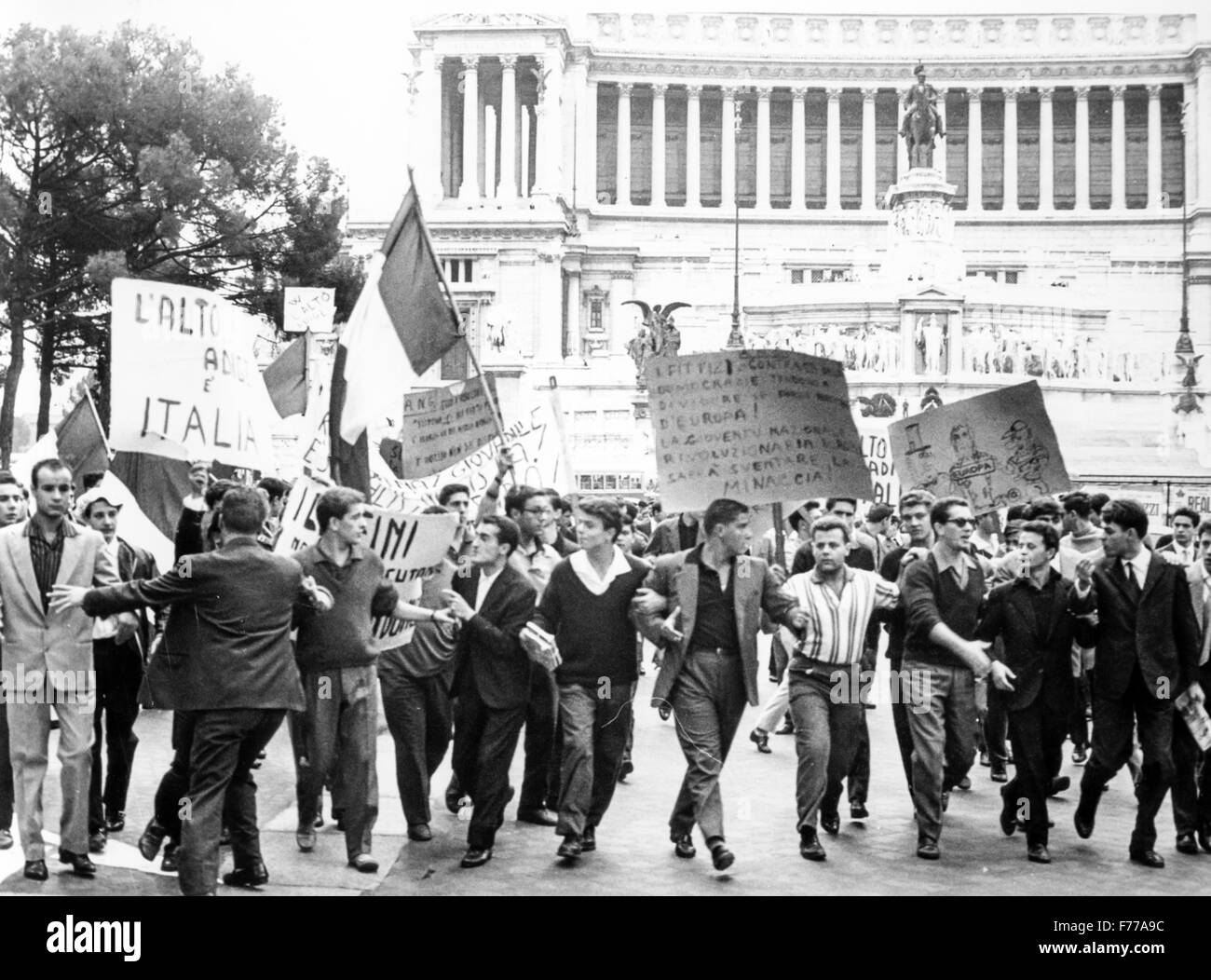 demonstration in Piazza Venezia against the claim on the Austrian ...