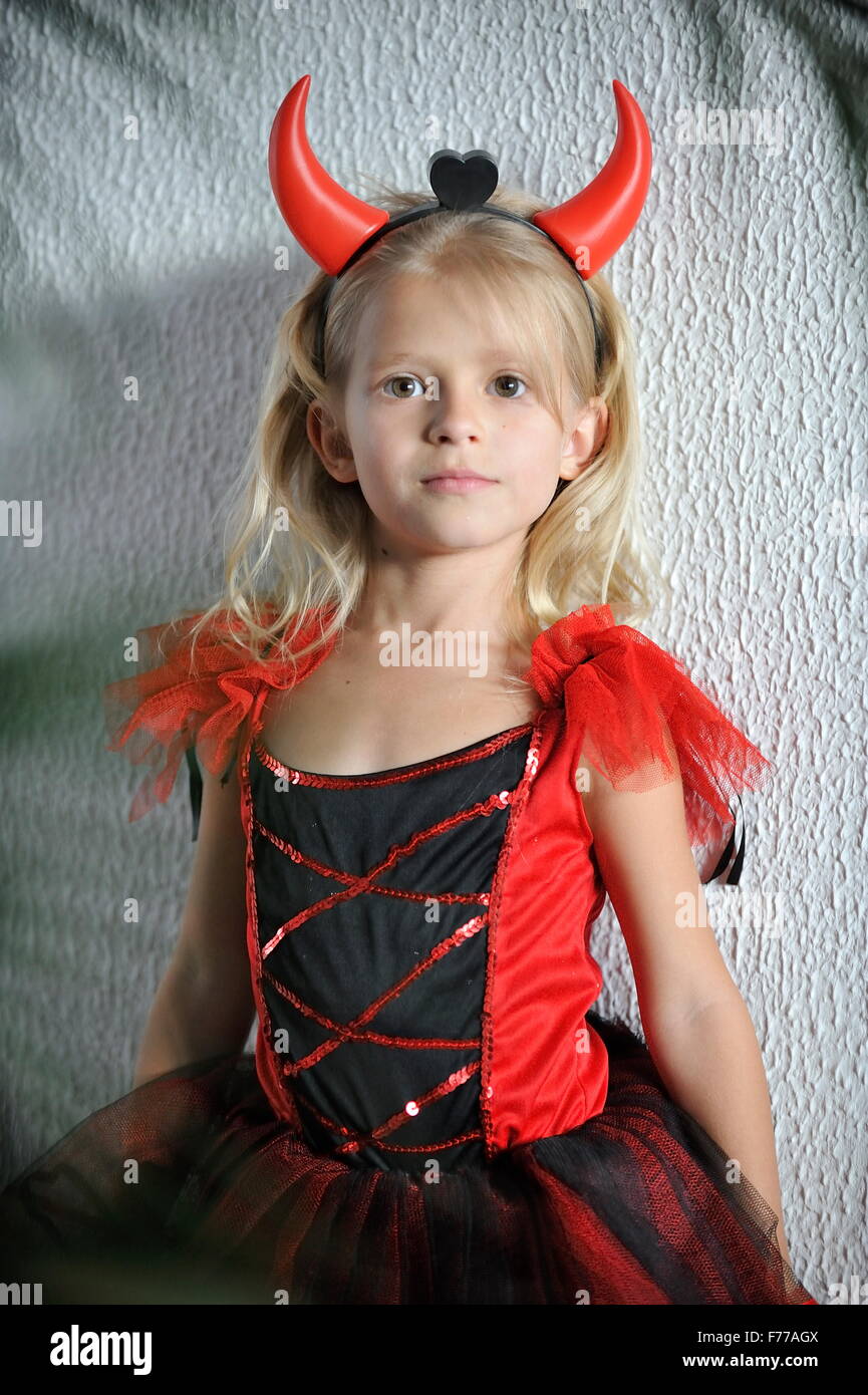 Little girl in Halloween costume Stock Photo - Alamy