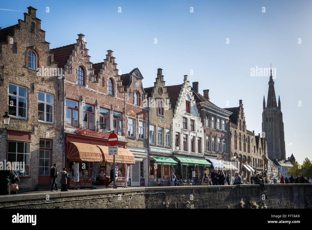Busy street in Bruges West Flanders in Belgium Stock Photo - Alamy