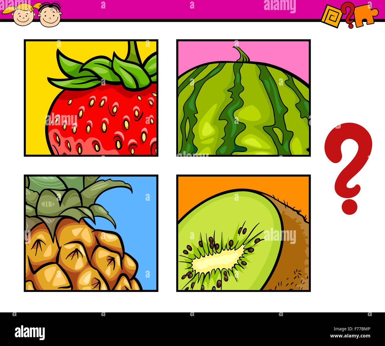 Cartoon Illustration of Education Task for Preschool Children od Guess ...