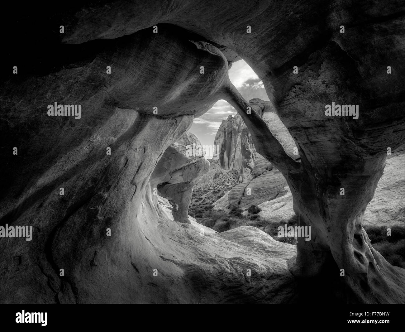 Fire Cave Arch. Valley of Fire State Park, Nevada Stock Photo - Alamy