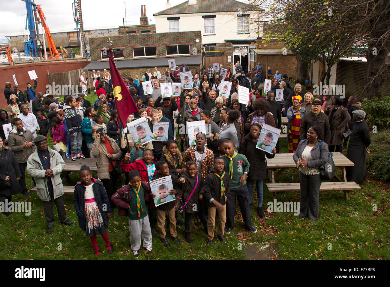 Cross with Crossrail demonstration in Abbey Wood, London, November 2015 ...