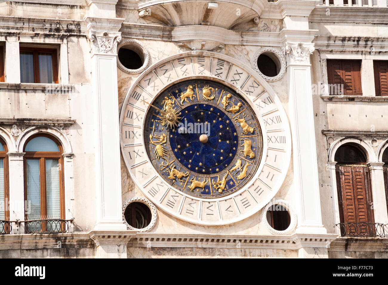 Venice St Mark Clocktower astronomical clock Piazza San Marco Stock ...