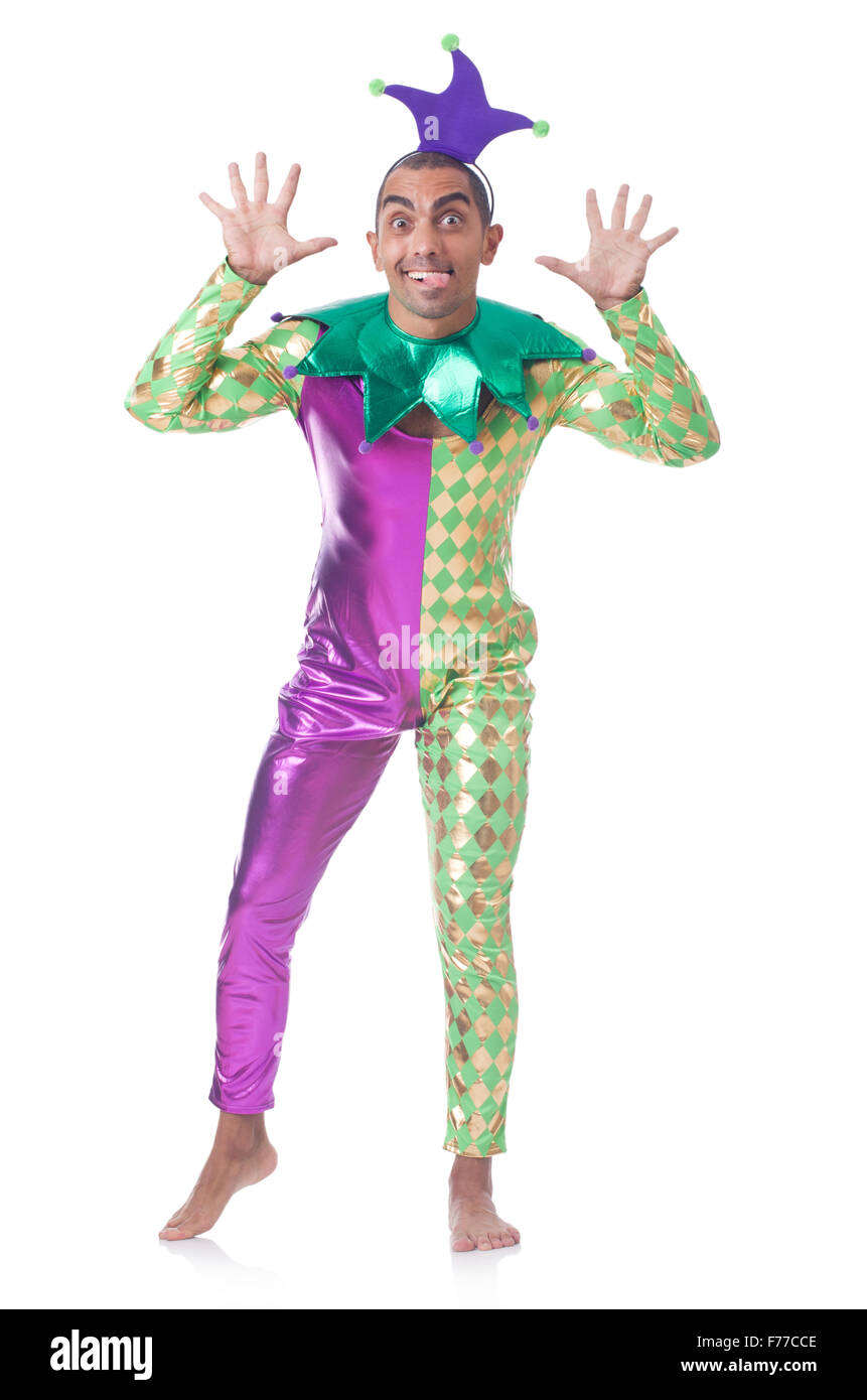 Man clown isolated on white Stock Photo - Alamy