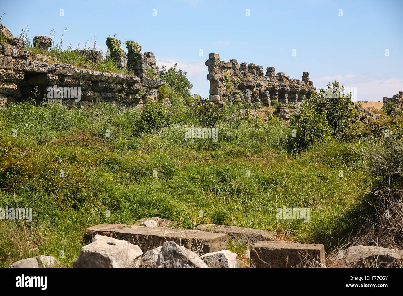 Ancient Side ruins in Turkey Kemer Antalya Stock Photo - Alamy