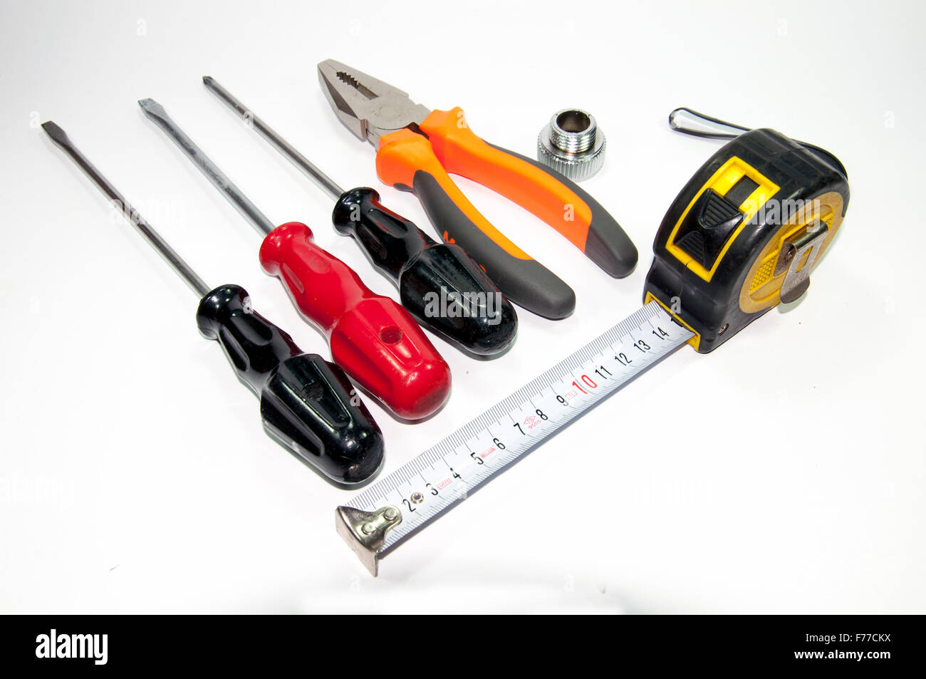 A selection of hand tools isolated on white background Stock Photo - Alamy