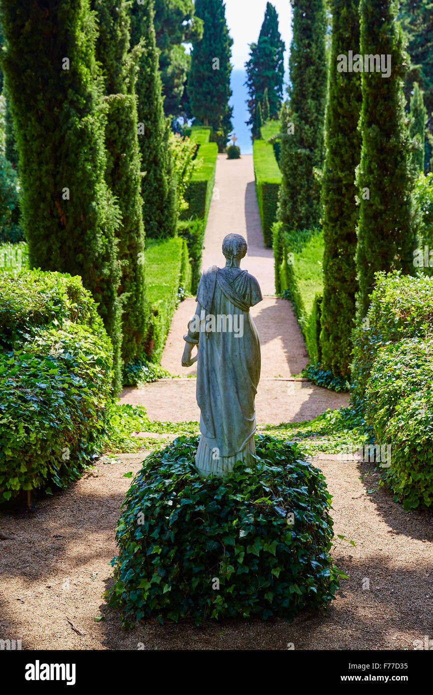 Santa Clotilde gardens in Lloret de Mar at Costa Brava of Catalonia ...