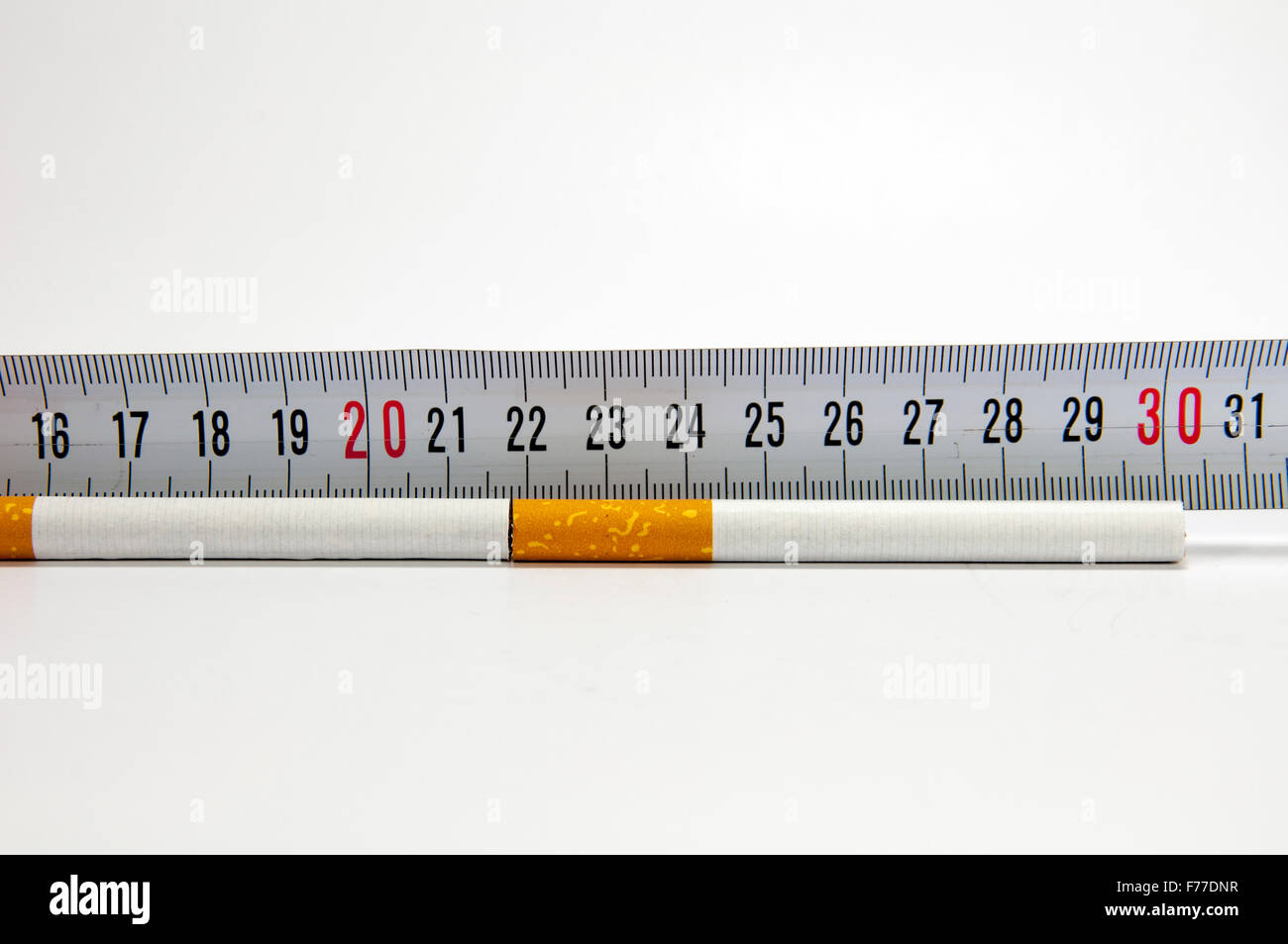 Smoking concept with measuring tape and cigarette Stock Photo - Alamy